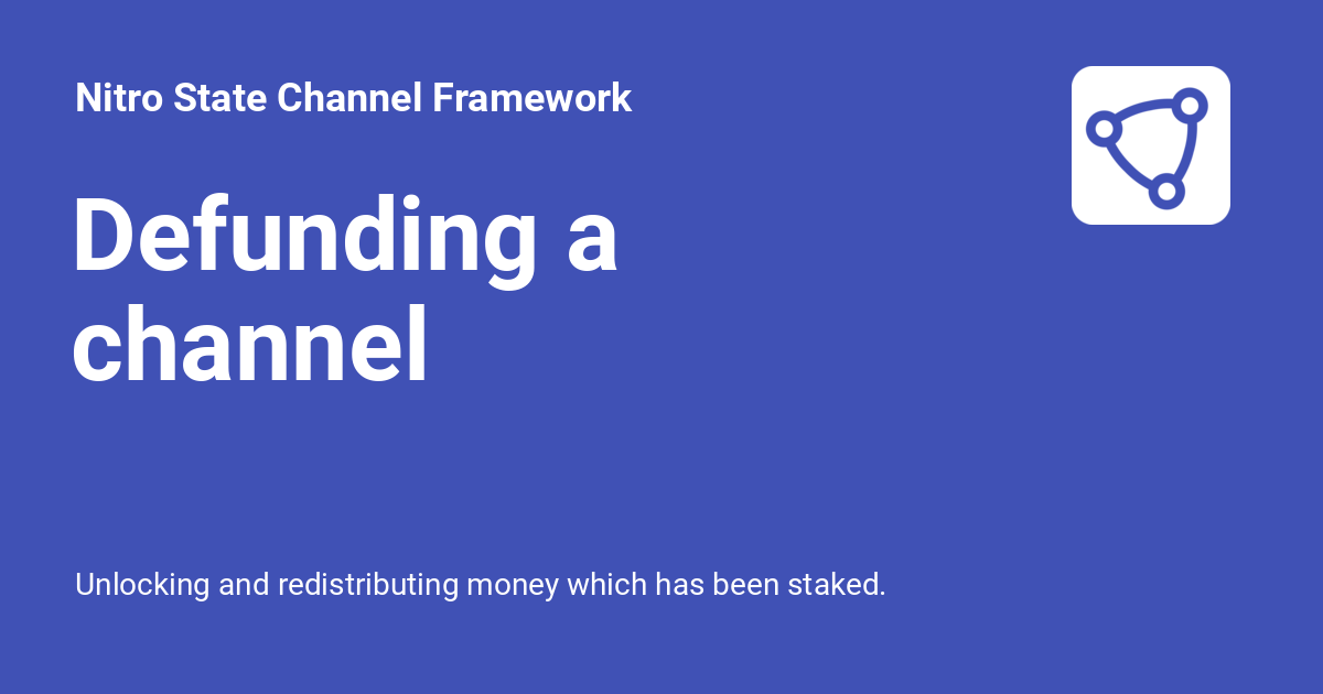 Defunding a channel - Nitro State Channel Framework