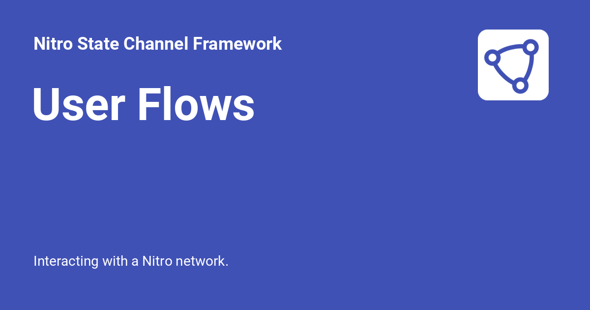 User Flows - Nitro State Channel Framework